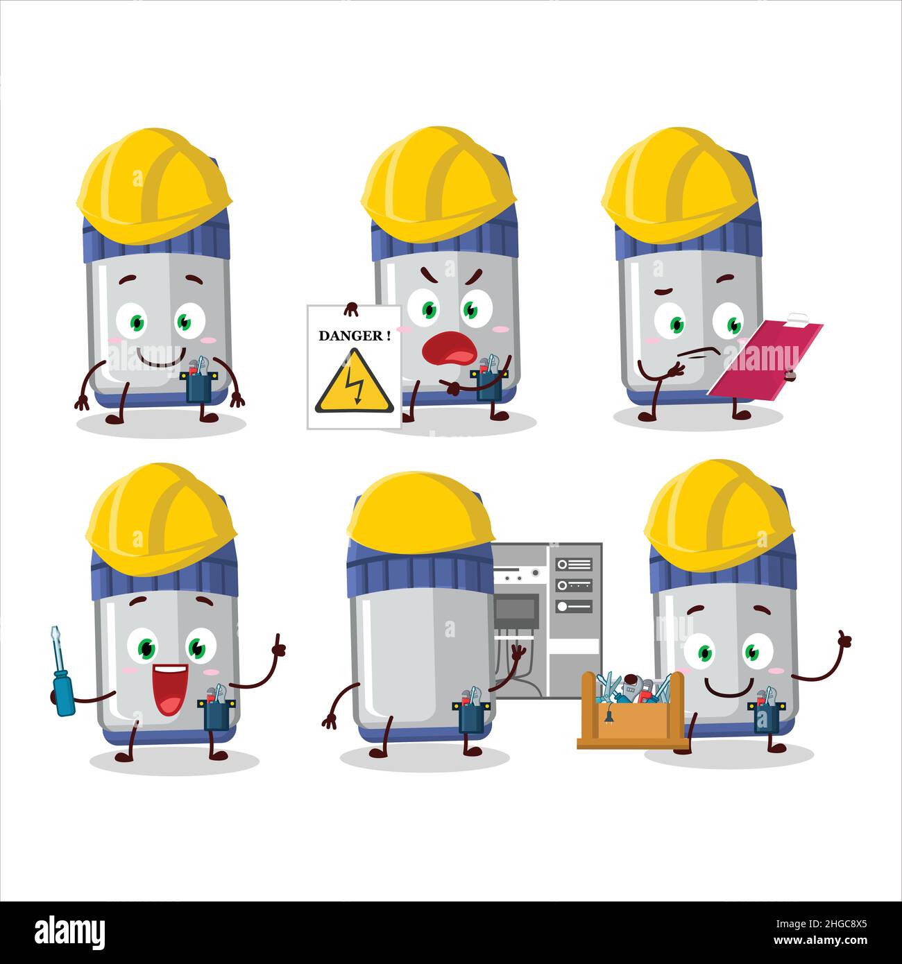 Professional Lineman blue whiteboard marker cartoon character with ...