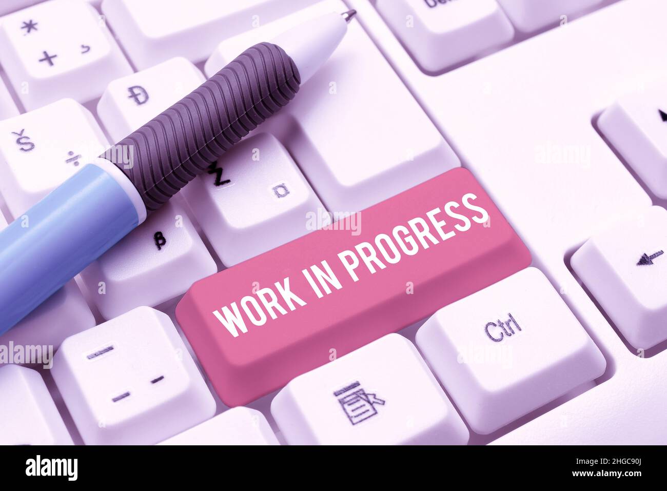 Sign displaying Work In Progress. Business idea Ongoing Business with ...