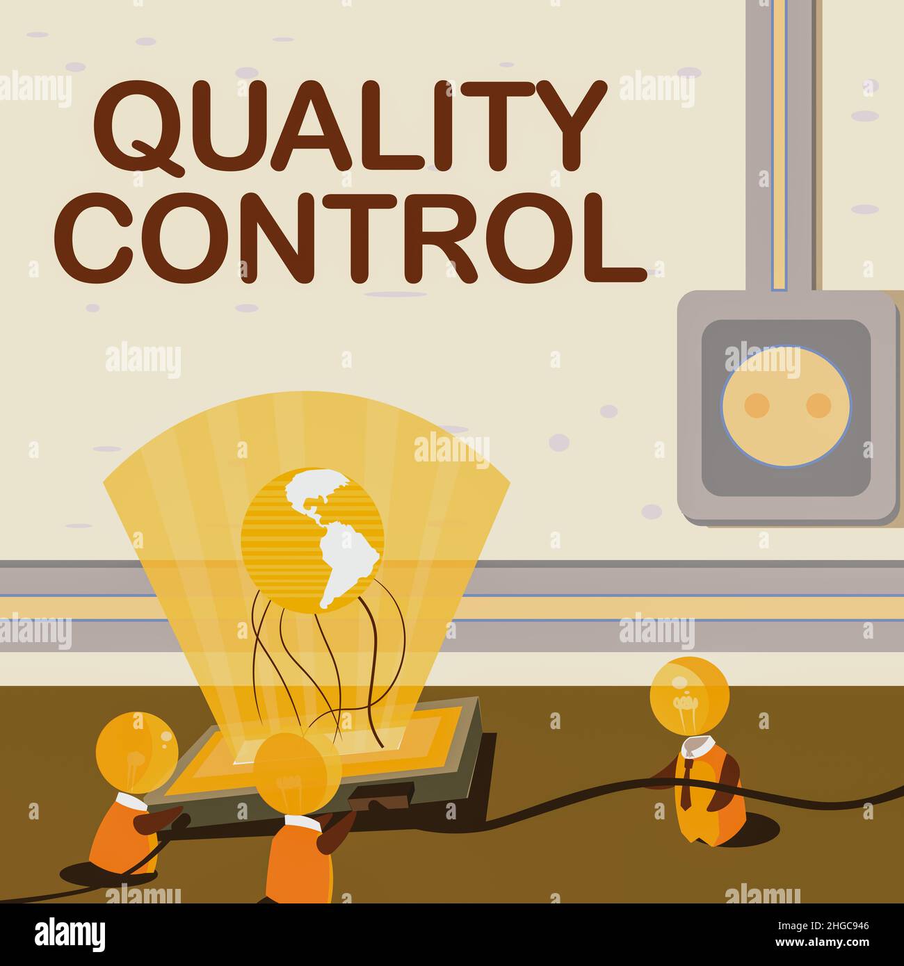 Sign displaying Quality Control. Conceptual photo a system of ...