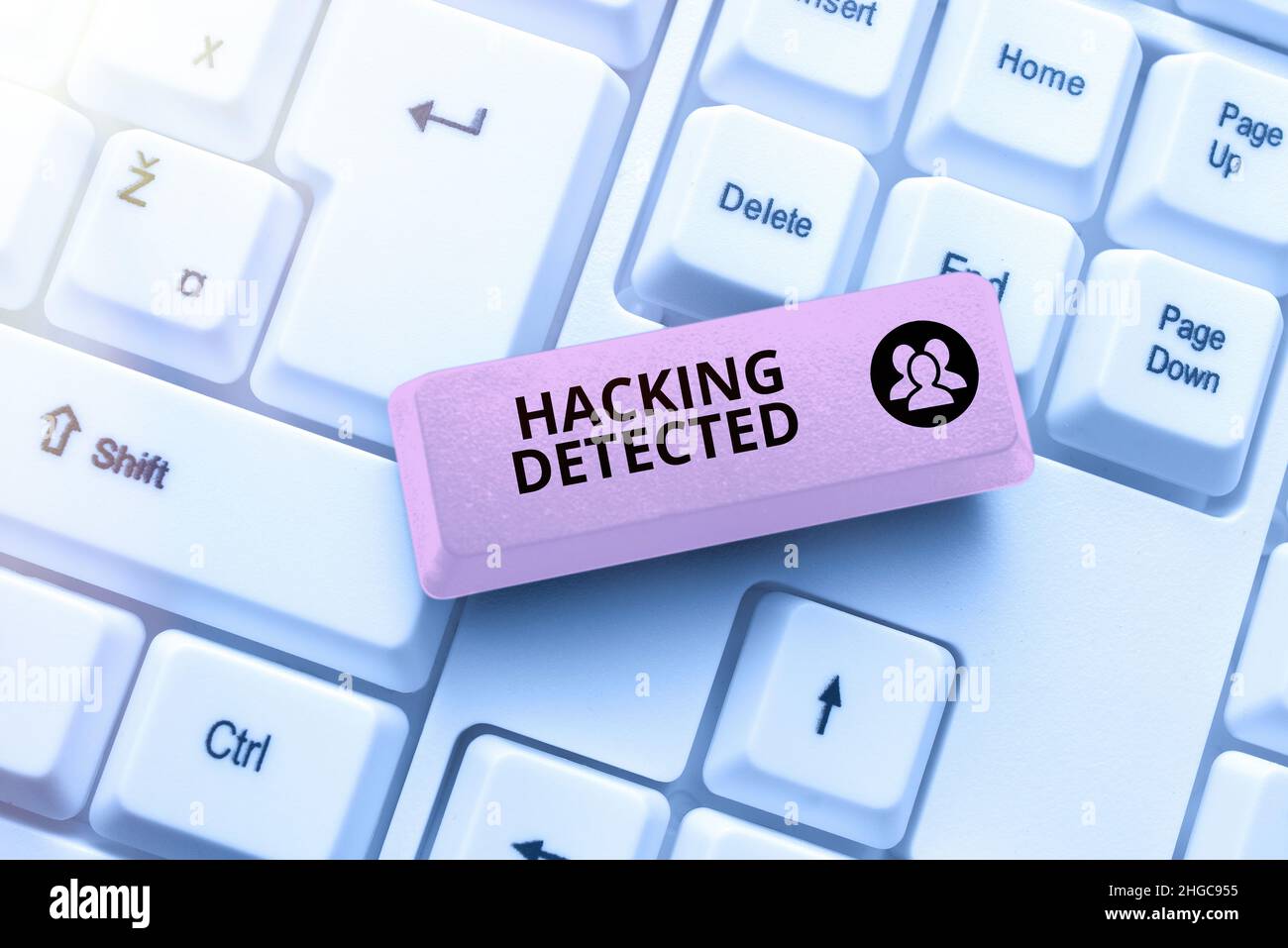 Text showing inspiration Hacking Detected. Concept meaning activities ...