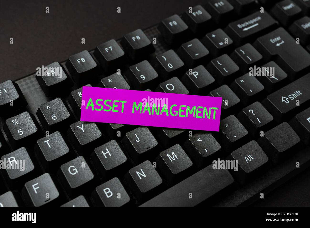 Hand writing sign Asset Management. Conceptual photo precise handling ...