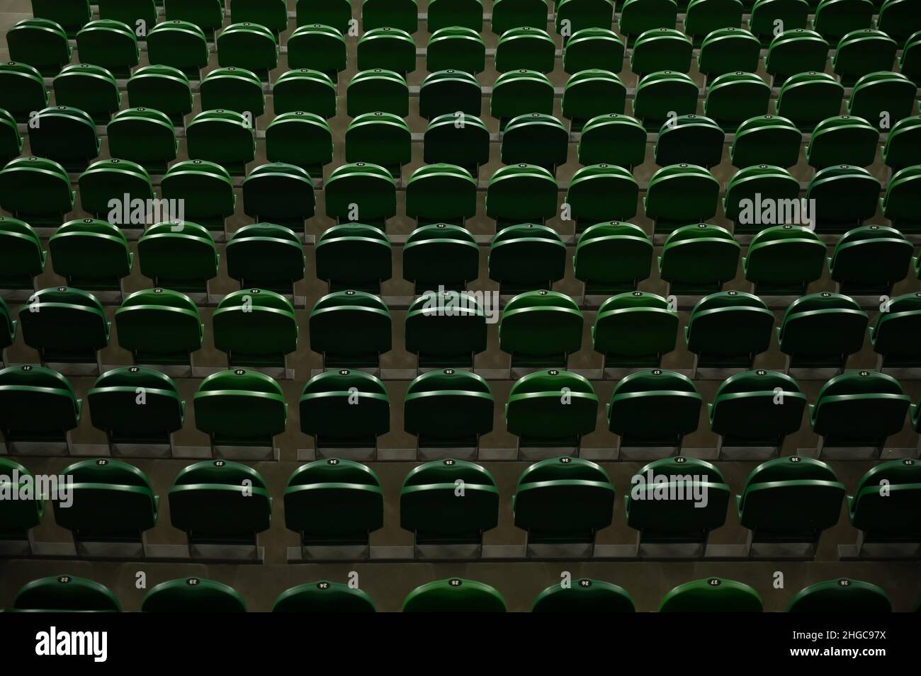 Empty seats in rugby stadium hi-res stock photography and images - Alamy