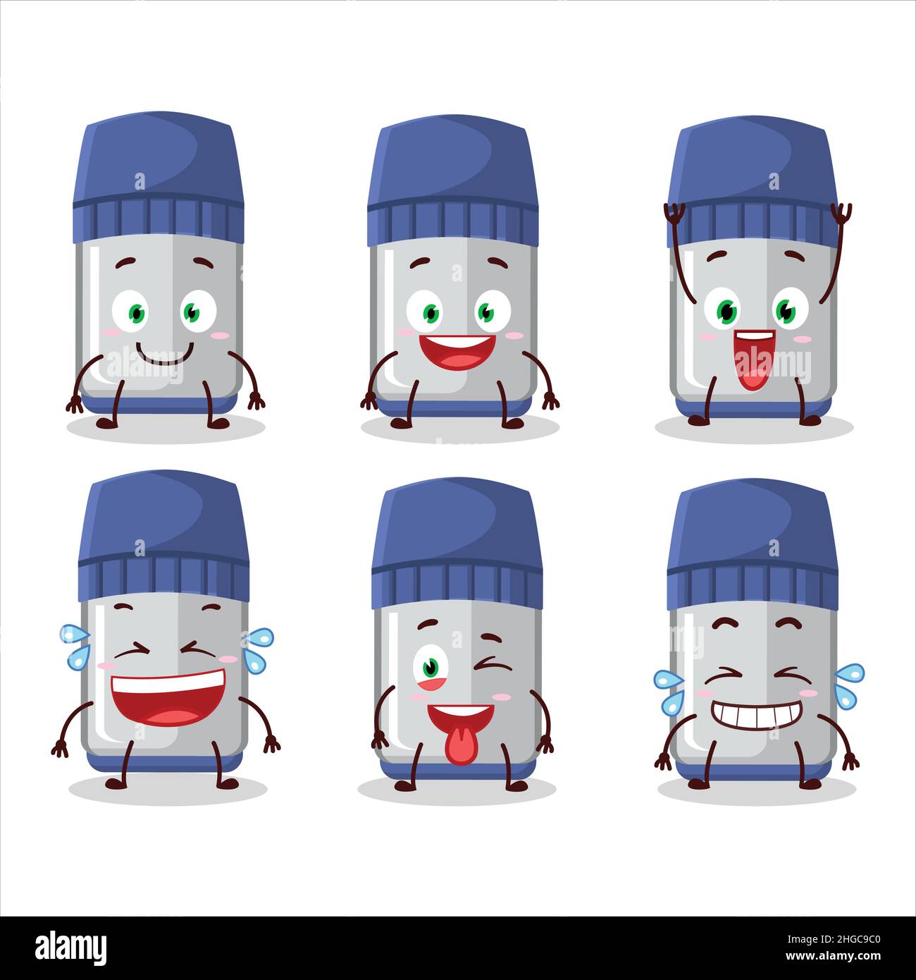 Cartoon character of blue whiteboard marker with smile expression ...