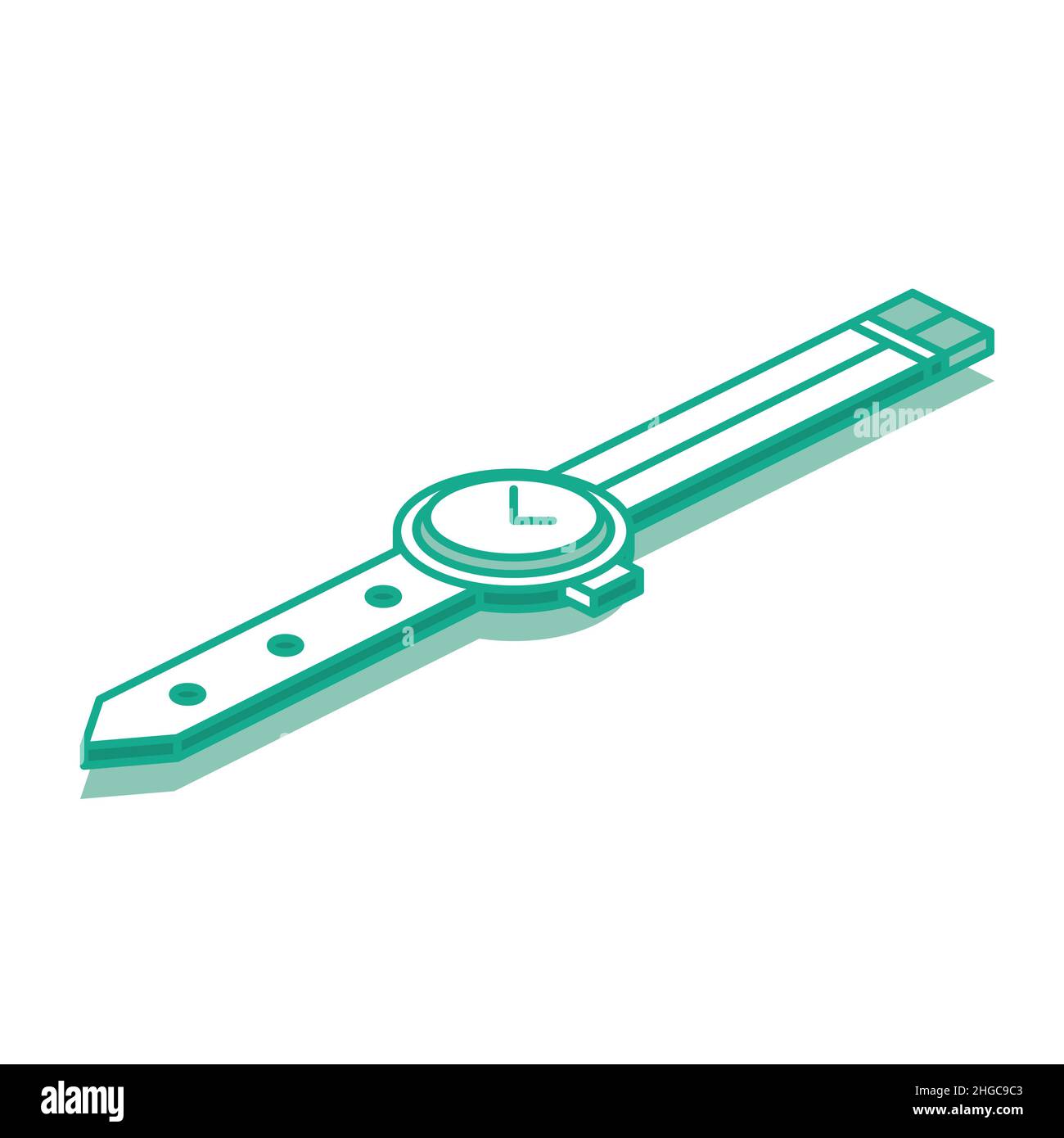 Isometric Outline Wrist Watches. Vector Illustration. Icon with Men's ...