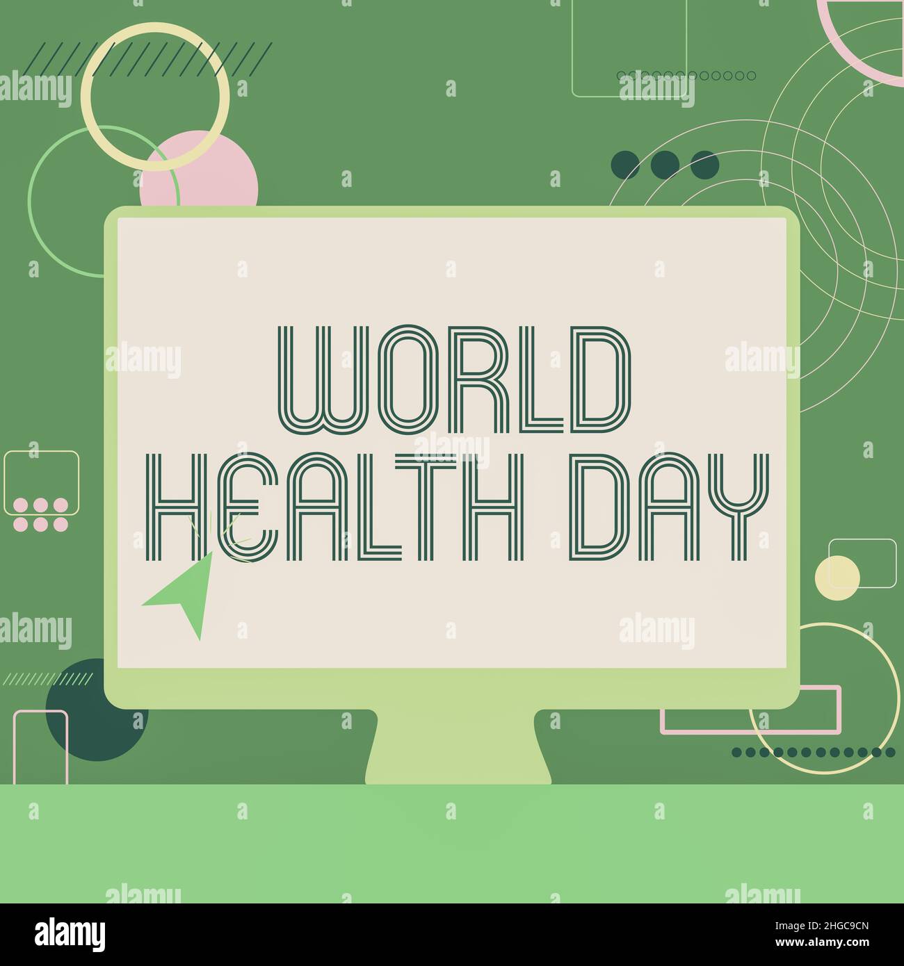 Hand writing sign World Health Day. Business showcase global health ...