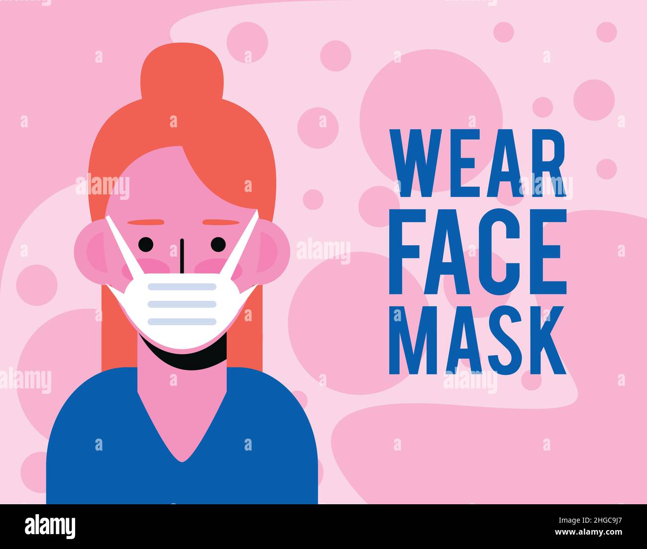 wear face mask lettering Stock Vector Image & Art - Alamy
