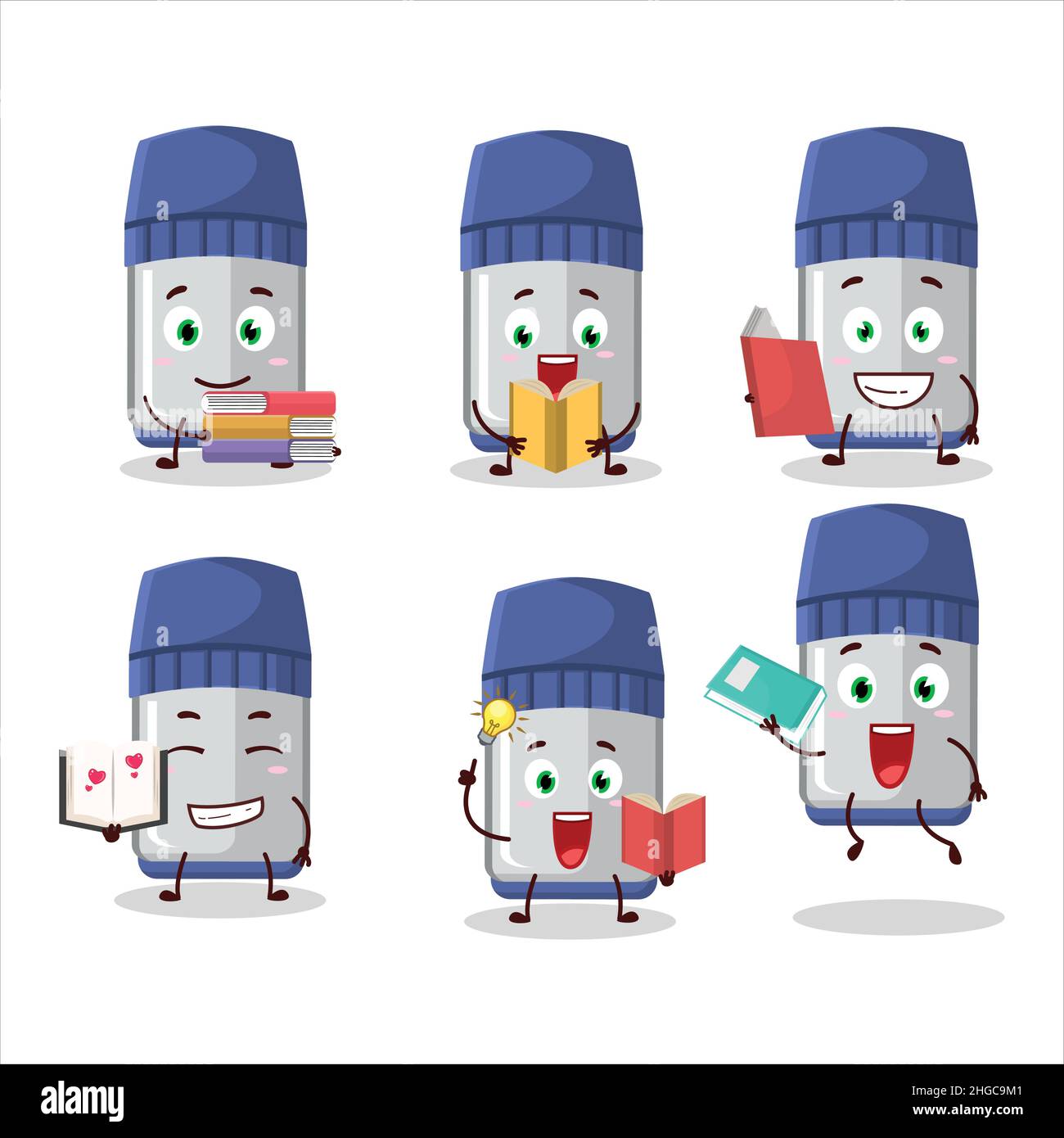 A picture of blue whiteboard marker cartoon character concept reading ...