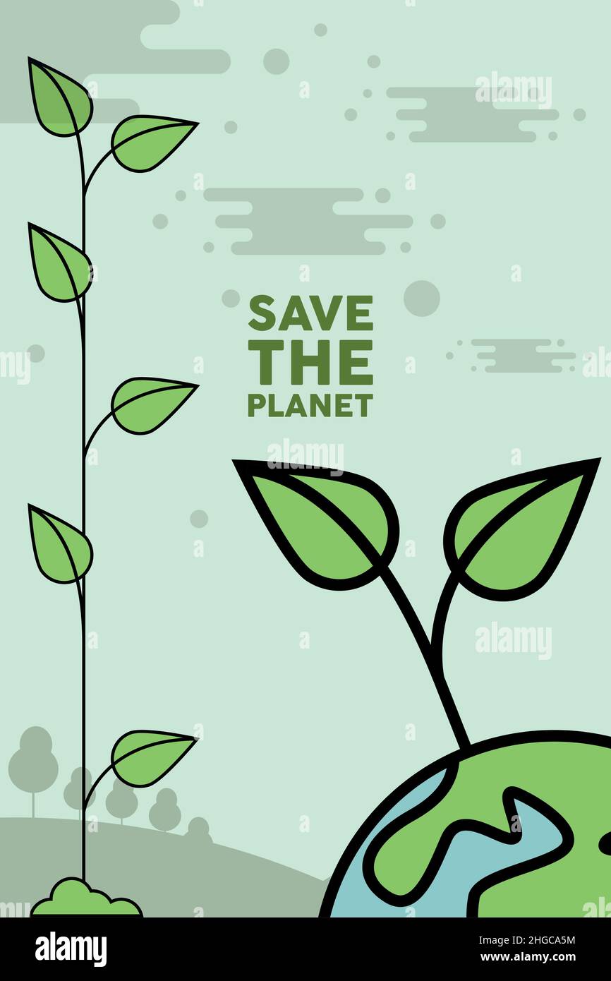 save the planet poster Stock Vector Image & Art - Alamy