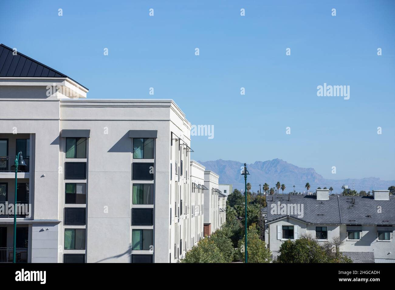 Daytime aerial skyline view of downtown Mesa, Arizona, USA Stock Photo ...