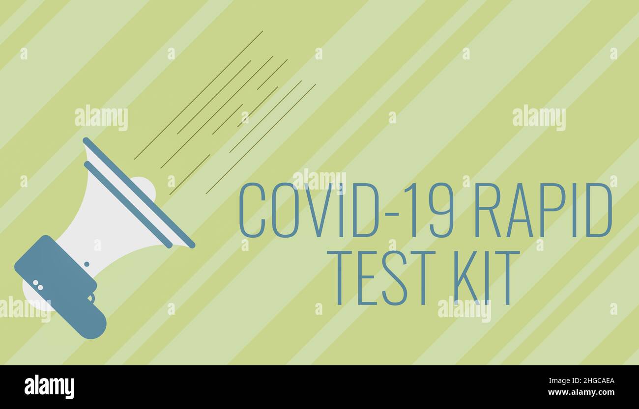 Hand writing sign Rapid Test Kit. Conceptual photo Emergency medical ...