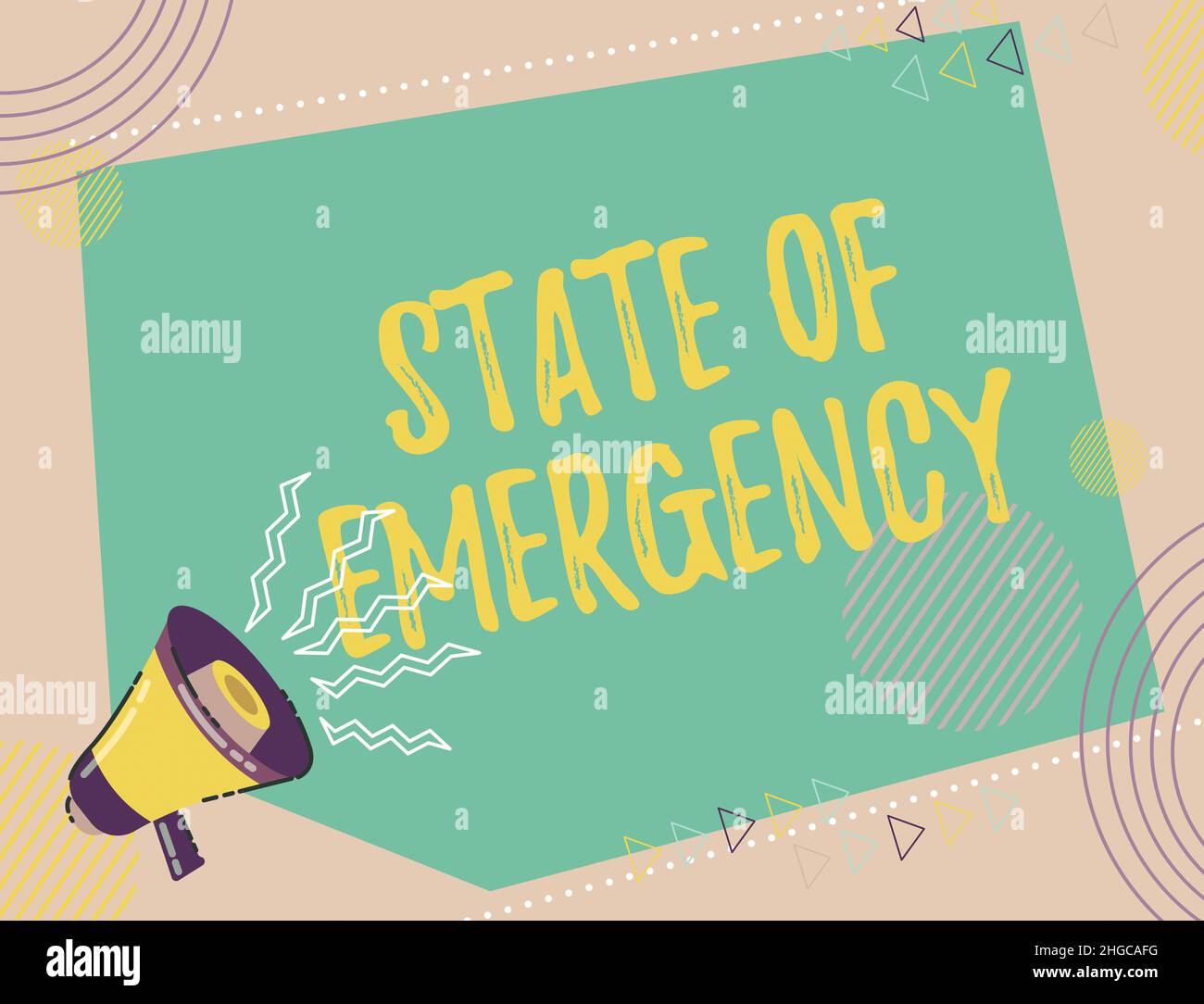 Sign displaying State Of Emergency. Word Written on acknowledging an ... Sign displaying State Of Emergency. Word Written on acknowledging an ...