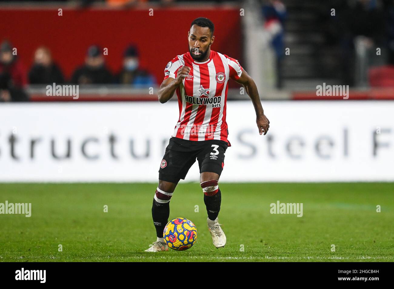 Rico Henry #3 of Brentford makes a break with the ball Stock Photo - Alamy