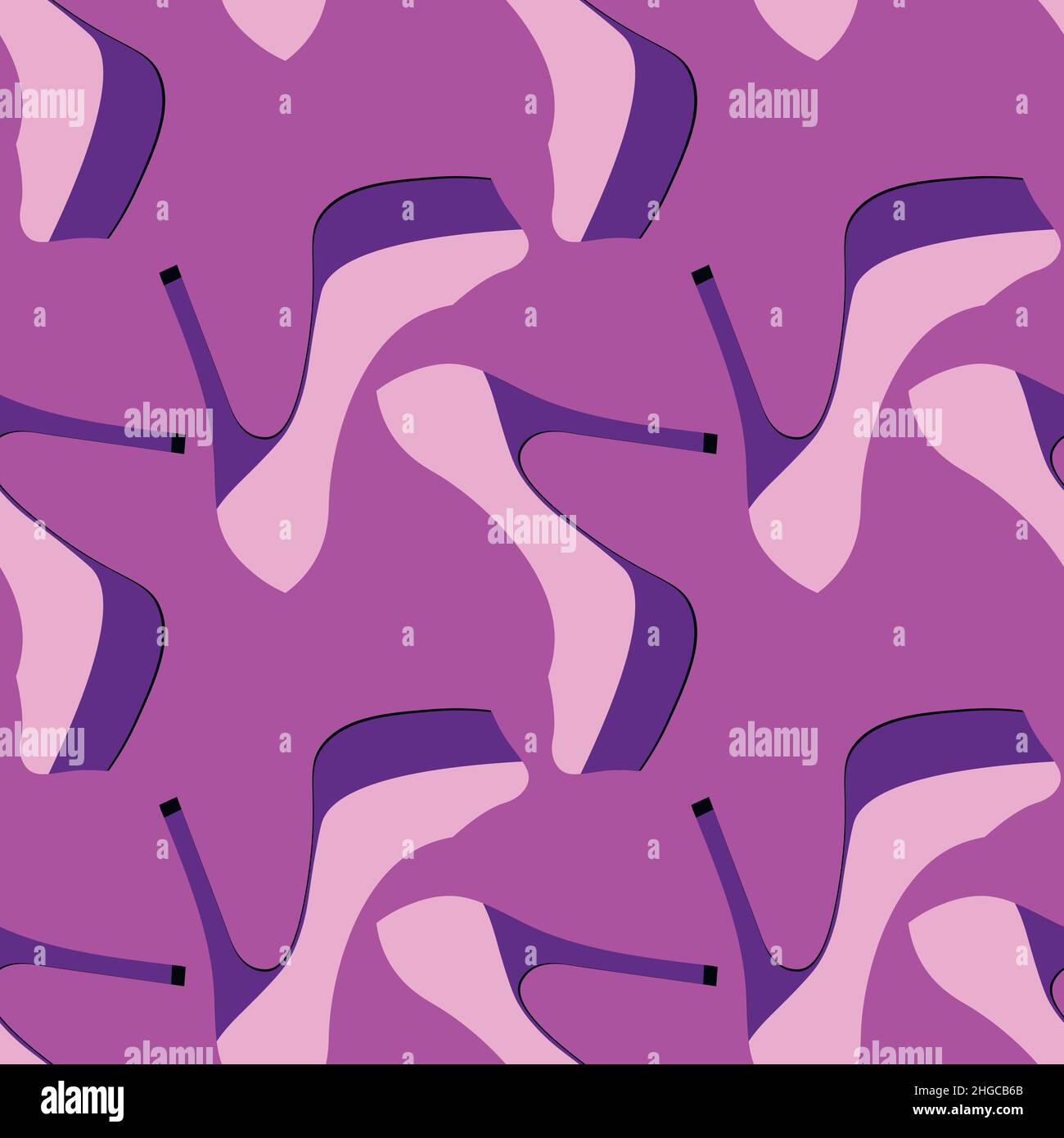 Illustration Seamless pattern on a square background - beautiful shoes ...