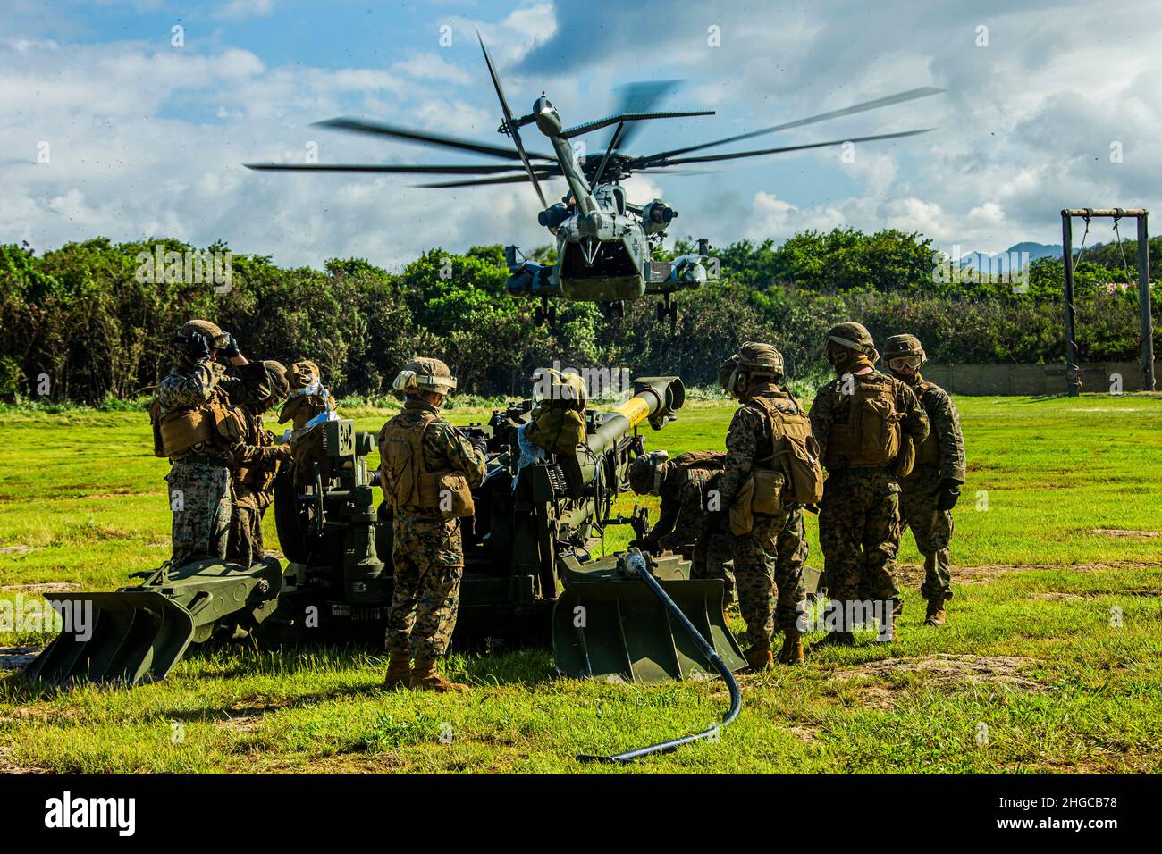 U.S. Marines with 1st Battalion, 12th Marines, 3d Marine Division, and ...