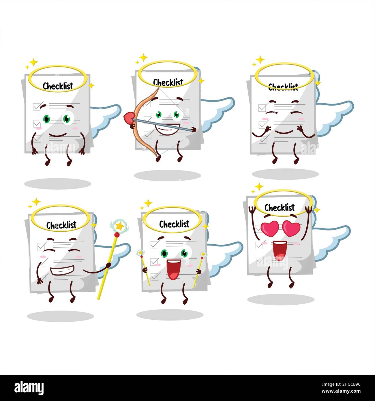 Paper sheet cartoon designs as a cute angel character. Vector ...
