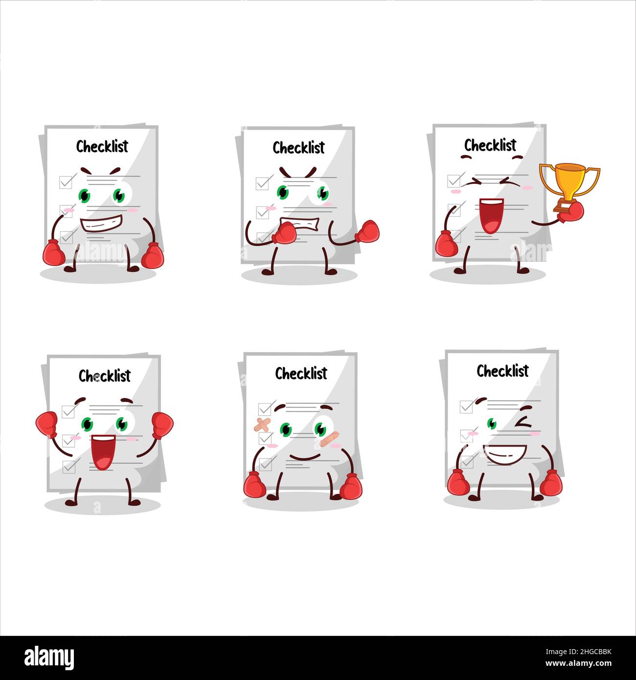 A sporty paper sheet boxing athlete cartoon mascot design. Vector ...