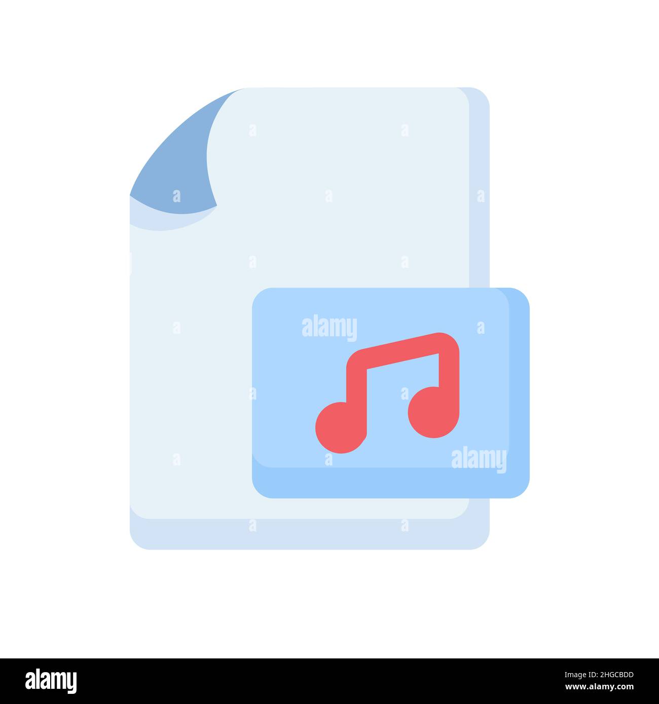 music document file paper page entertainment single isolated icon with flat style vector ...