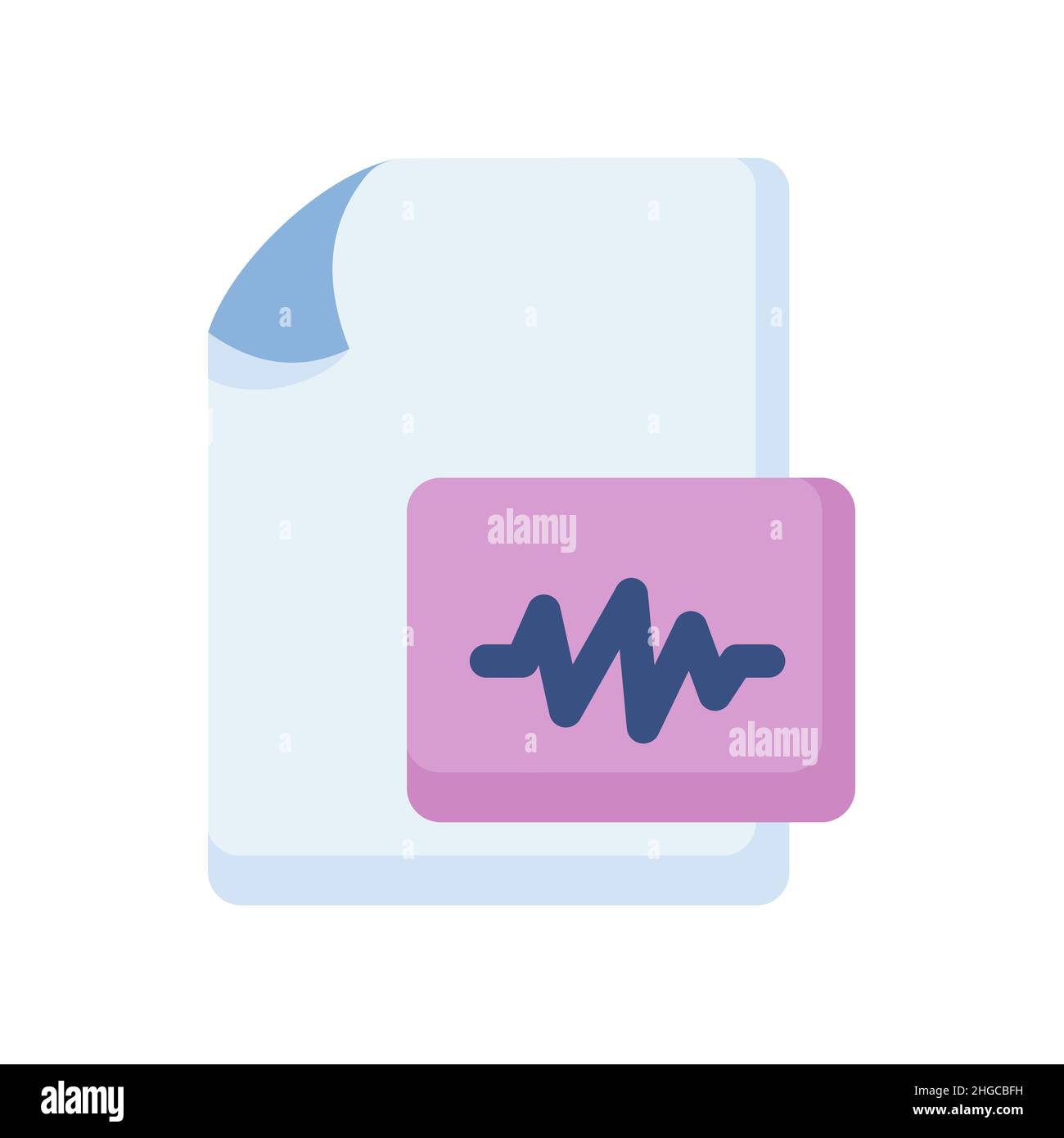 sound document file papge page wave single isolated icon with flat style vector illustration ...