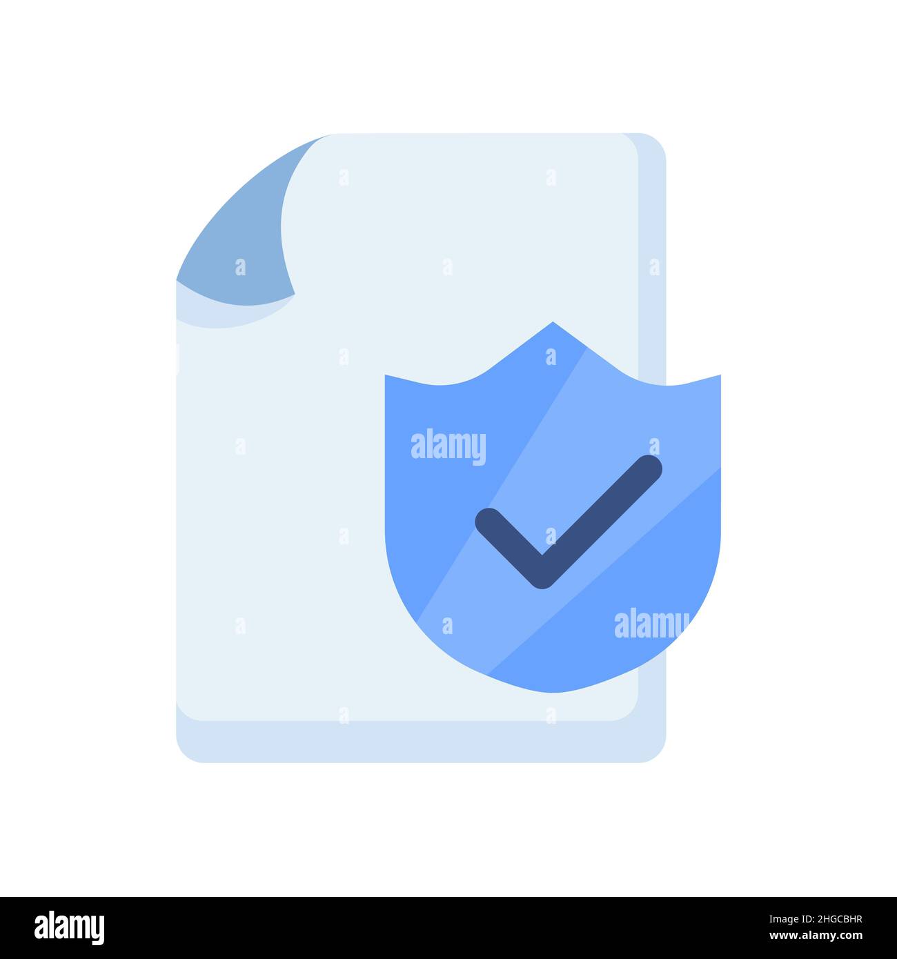 protect document file paper page shield secure single isolated icon with flat style vector ...