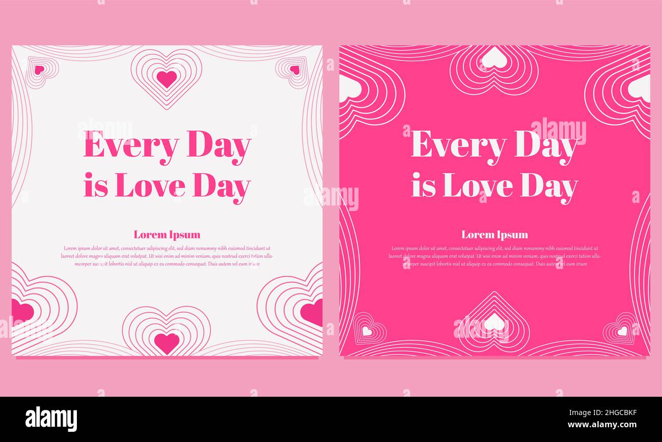 pink love valentines day social media post template design Stock Photo ...