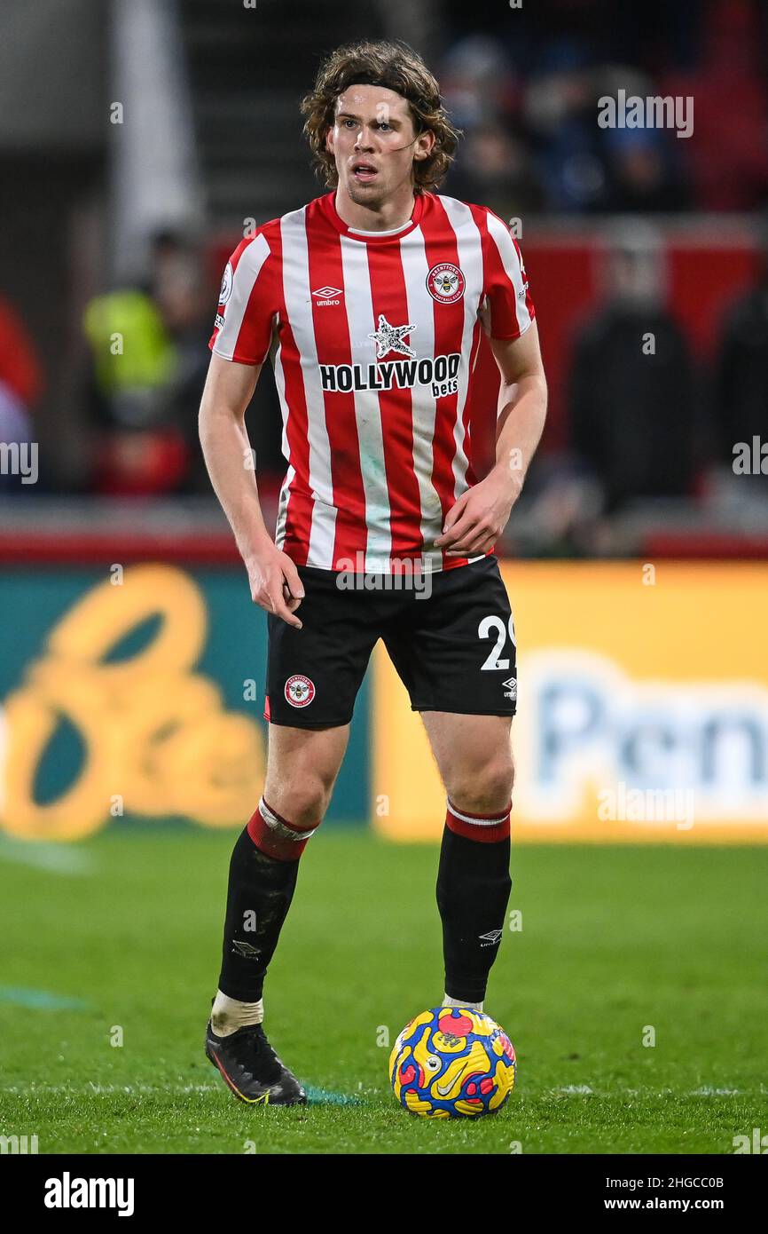 Mads Bech Sorensen #29 of Brentford in action during the game in, on 1 ...