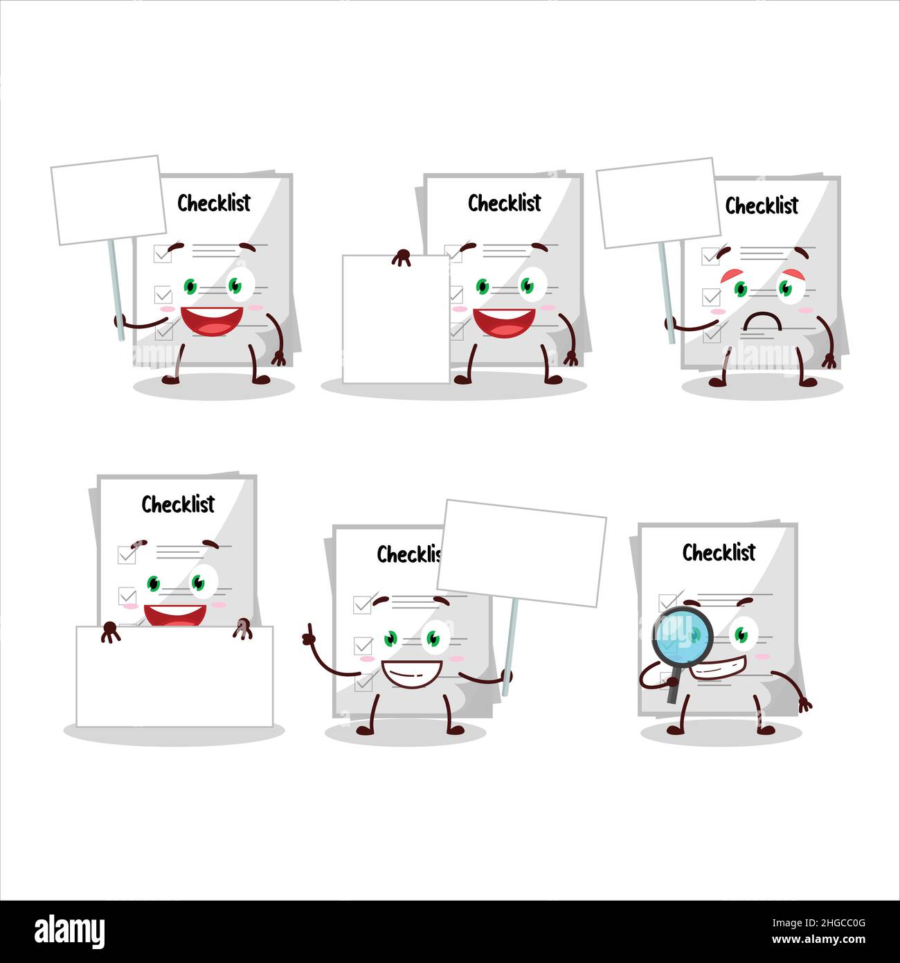 Paper sheet cartoon character bring information board. Vector ...