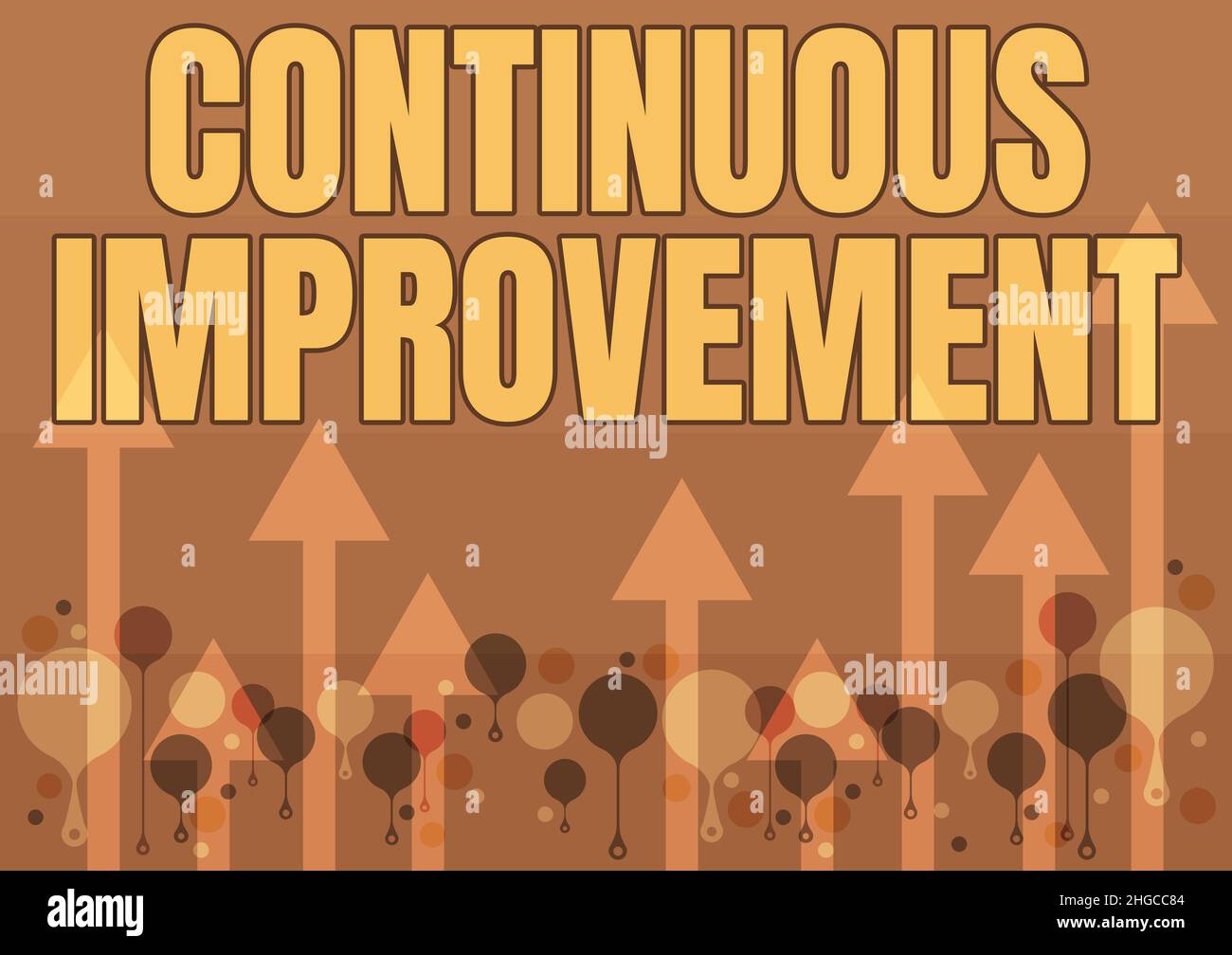 Handwriting text Continuous Improvement. Internet Concept making small ...