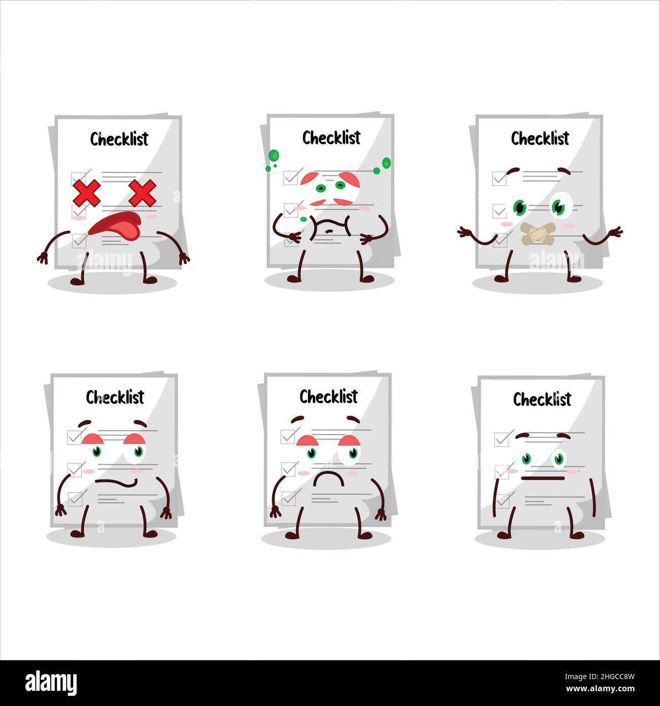 Paper sheet cartoon character with nope expression. Vector illustration ...