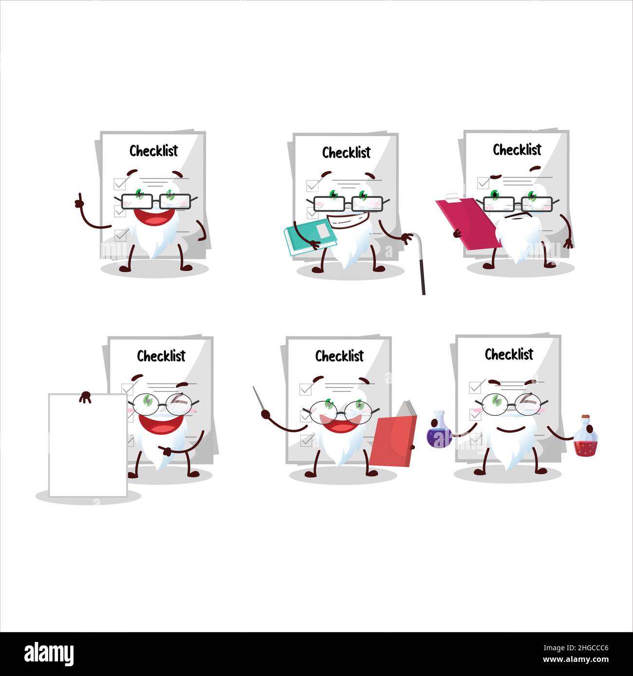 Professor paper sheet academic cartoon character working on laboratory ...