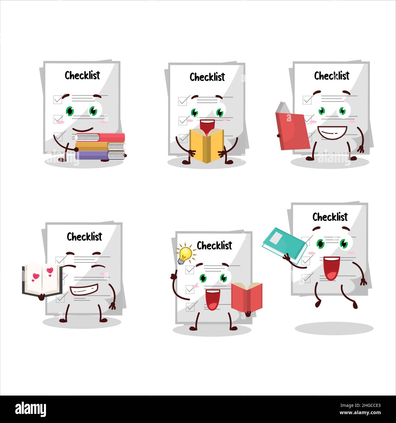 A picture of paper sheet cartoon character concept reading an amusing ...