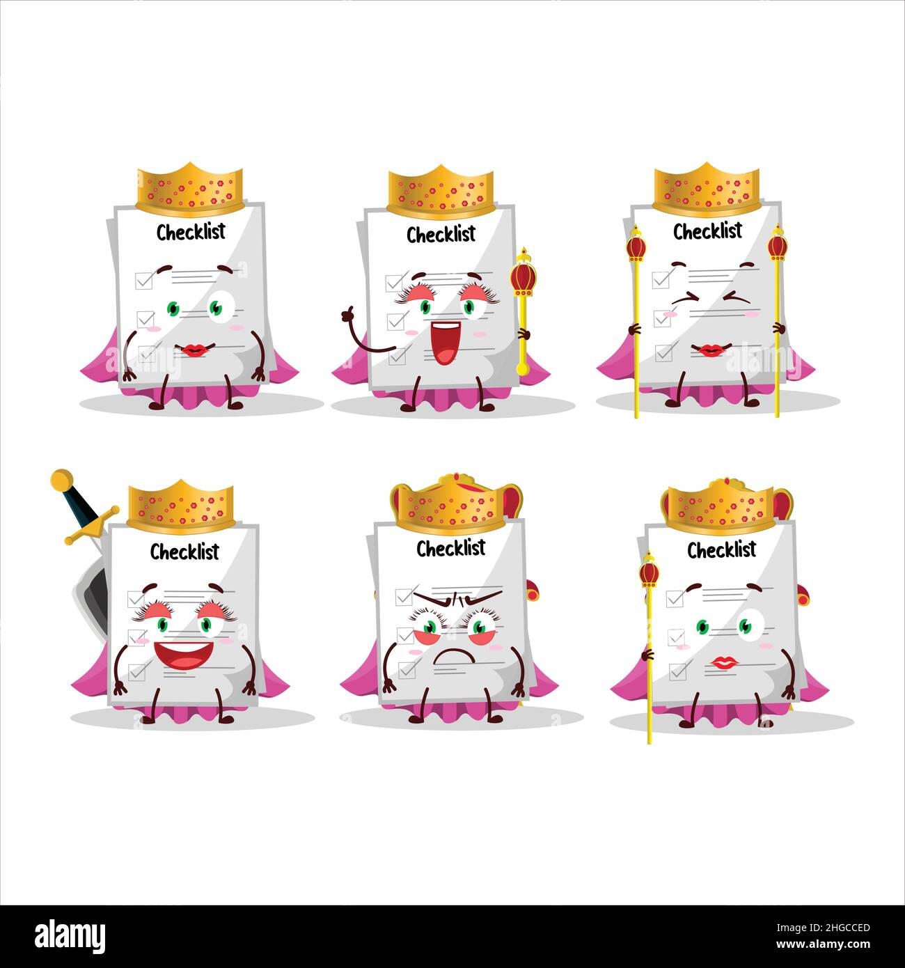 Queen and her magic clothes cartoon of paper sheet wearing tiara ...