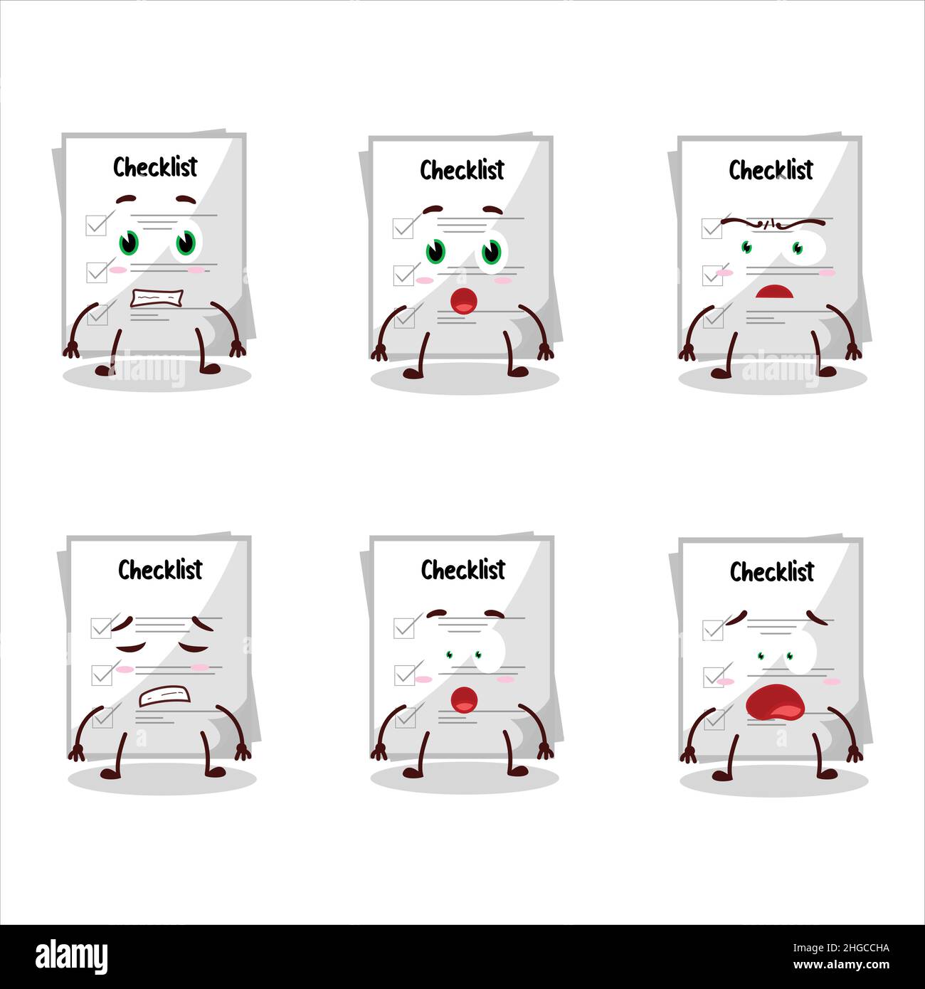 Character cartoon of paper sheet with scared expression. Vector ...