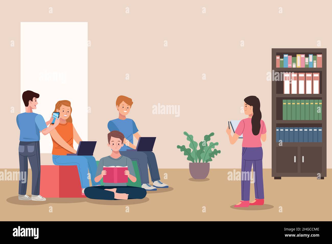 students group online Stock Vector Image & Art - Alamy