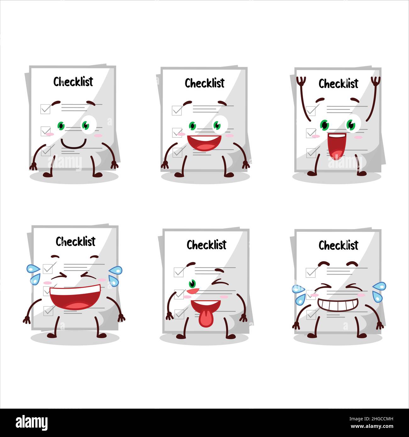 Cartoon character of paper sheet with smile expression. Vector ...