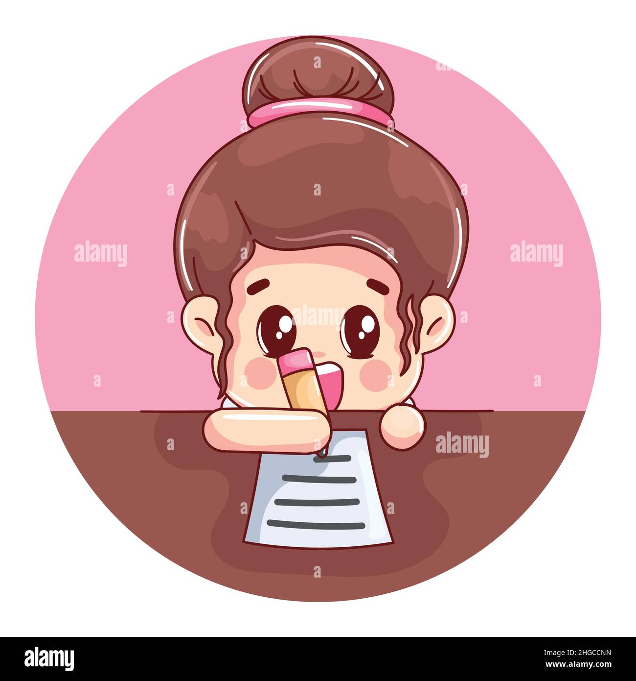 Girl writing letter cartoon hi-res stock photography and images - Alamy