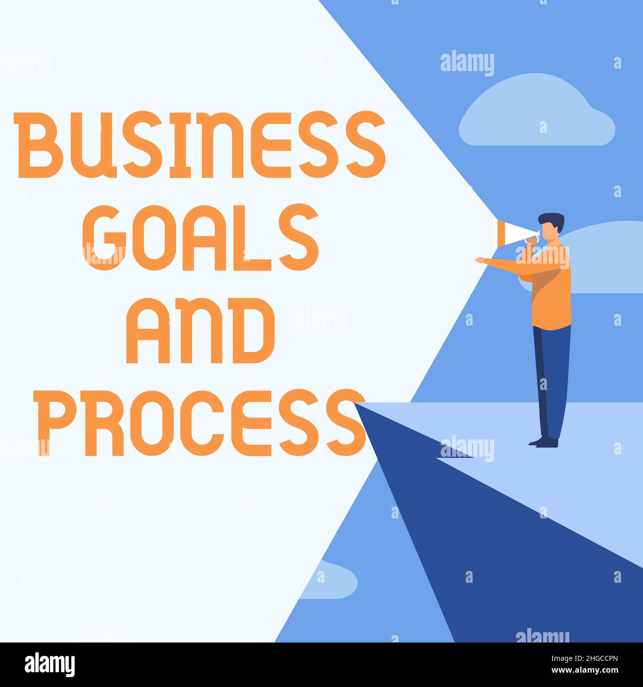 Text caption presenting Business Goals And Process. Business showcase ...