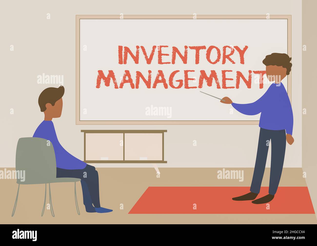 Sign displaying Inventory Management. Word Written on supervision of ...