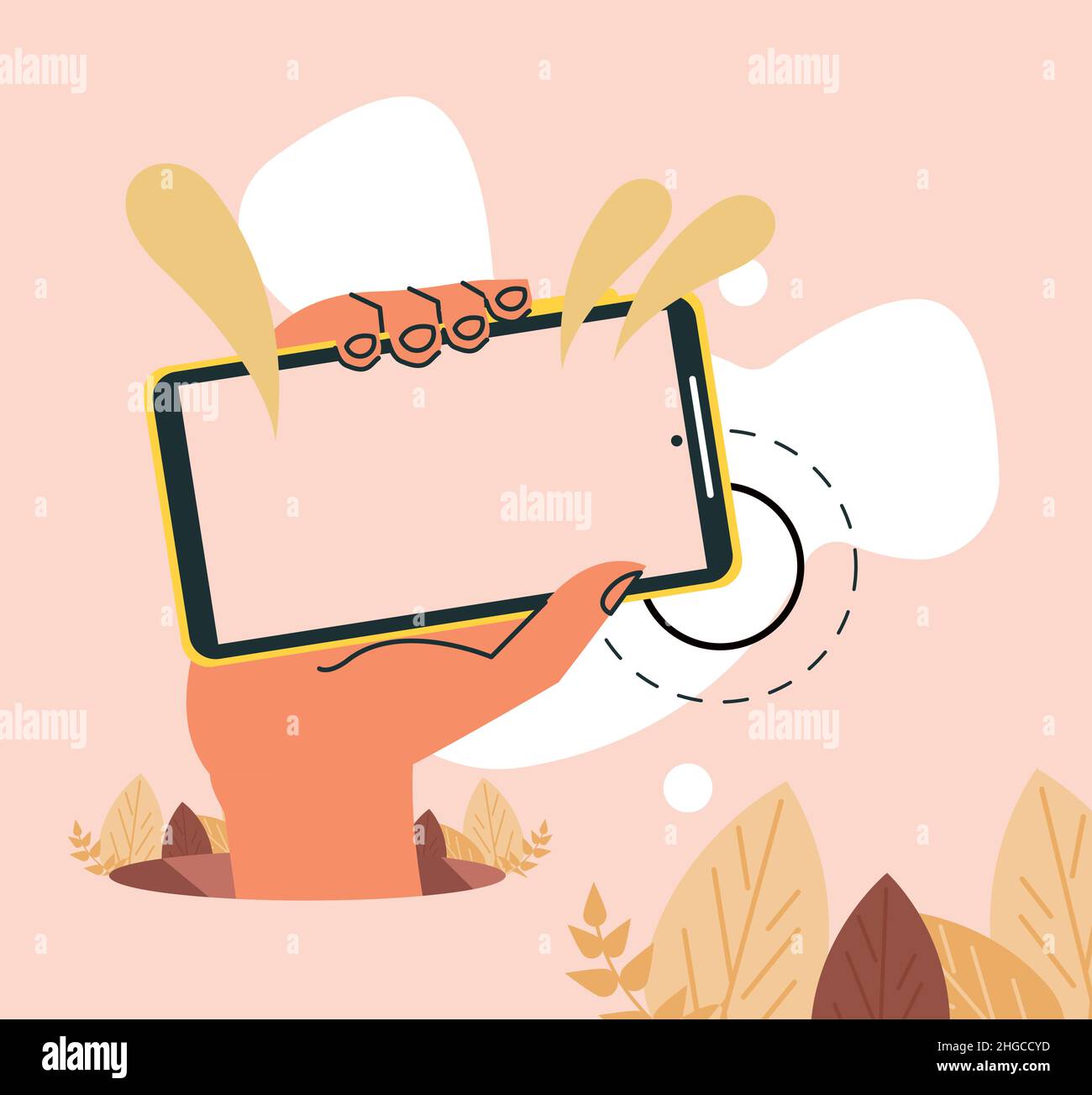 hand lifting smartphone Stock Vector Image & Art - Alamy