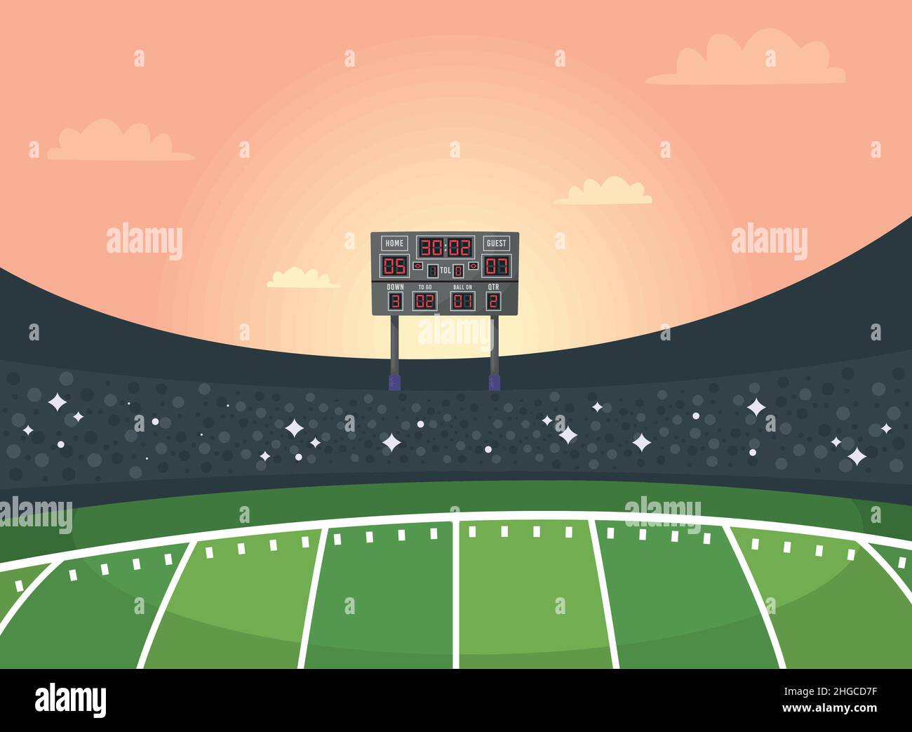 American Football Field Vector