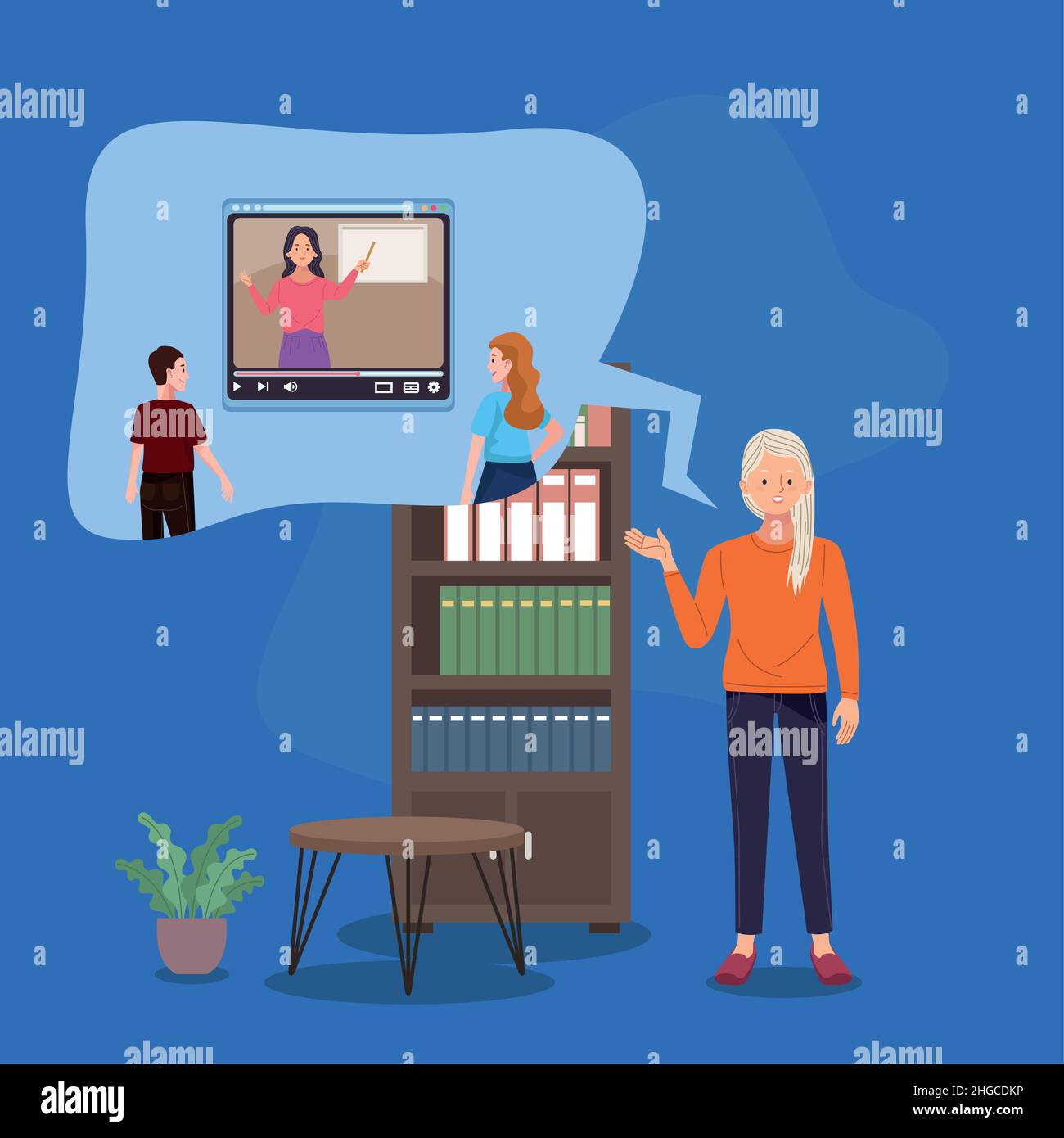 girl thinking in elearning Stock Vector Image & Art - Alamy