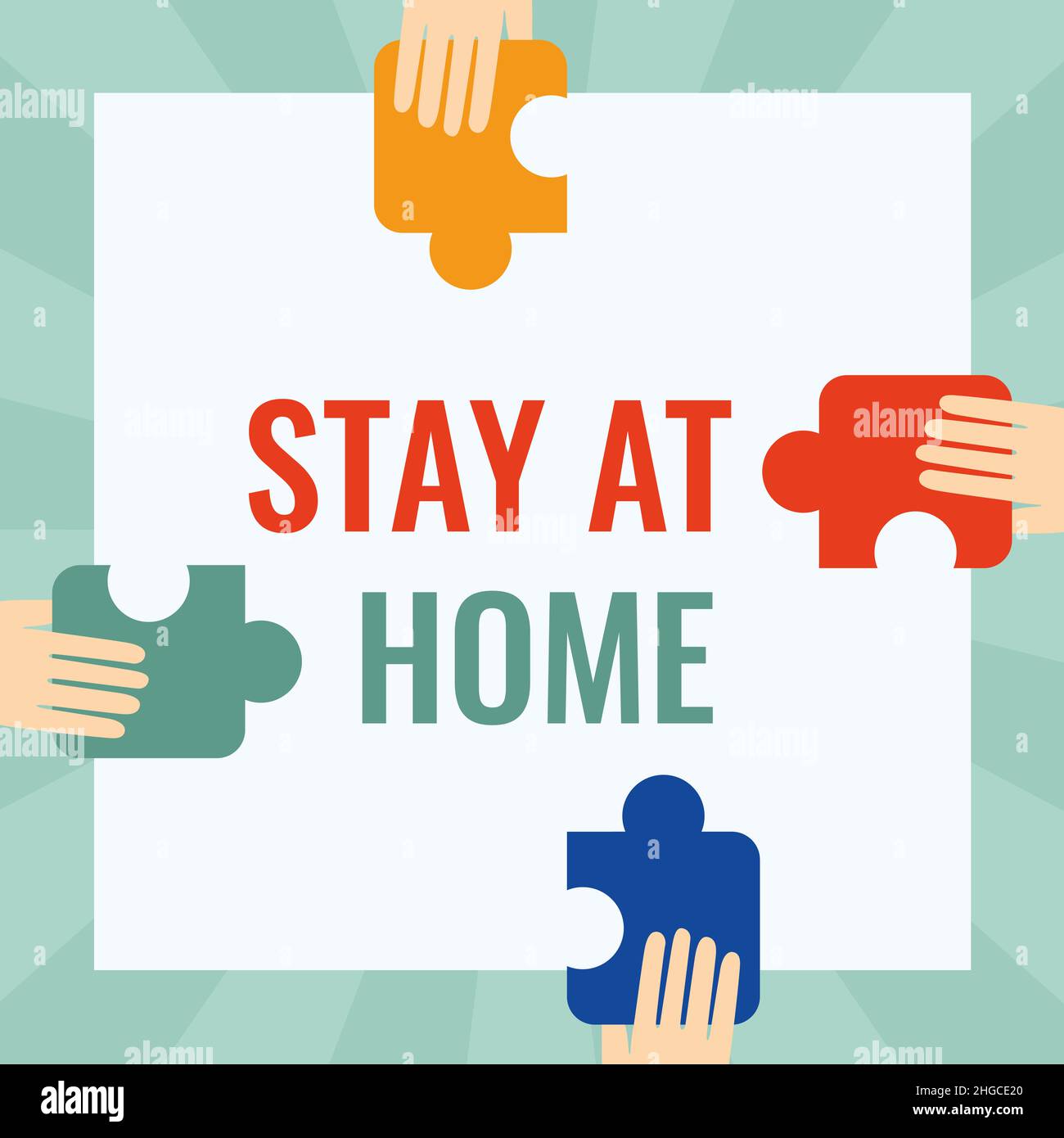 Hand writing sign Stay At Home. Concept meaning movement control ...