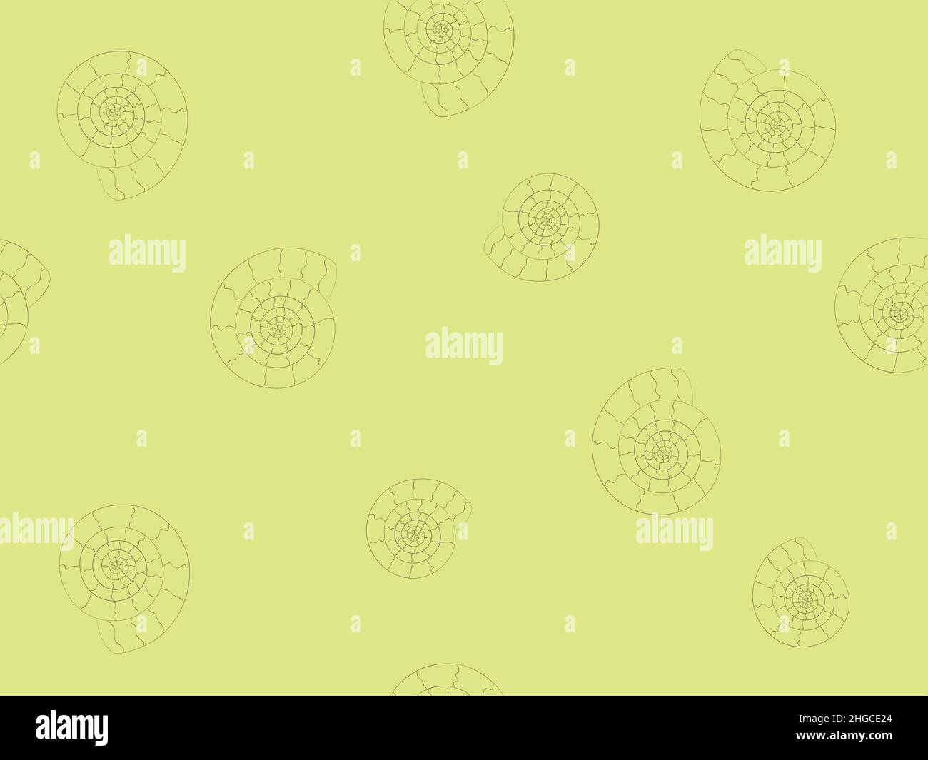 Circle seashell contour silhouette seamless background vector ...