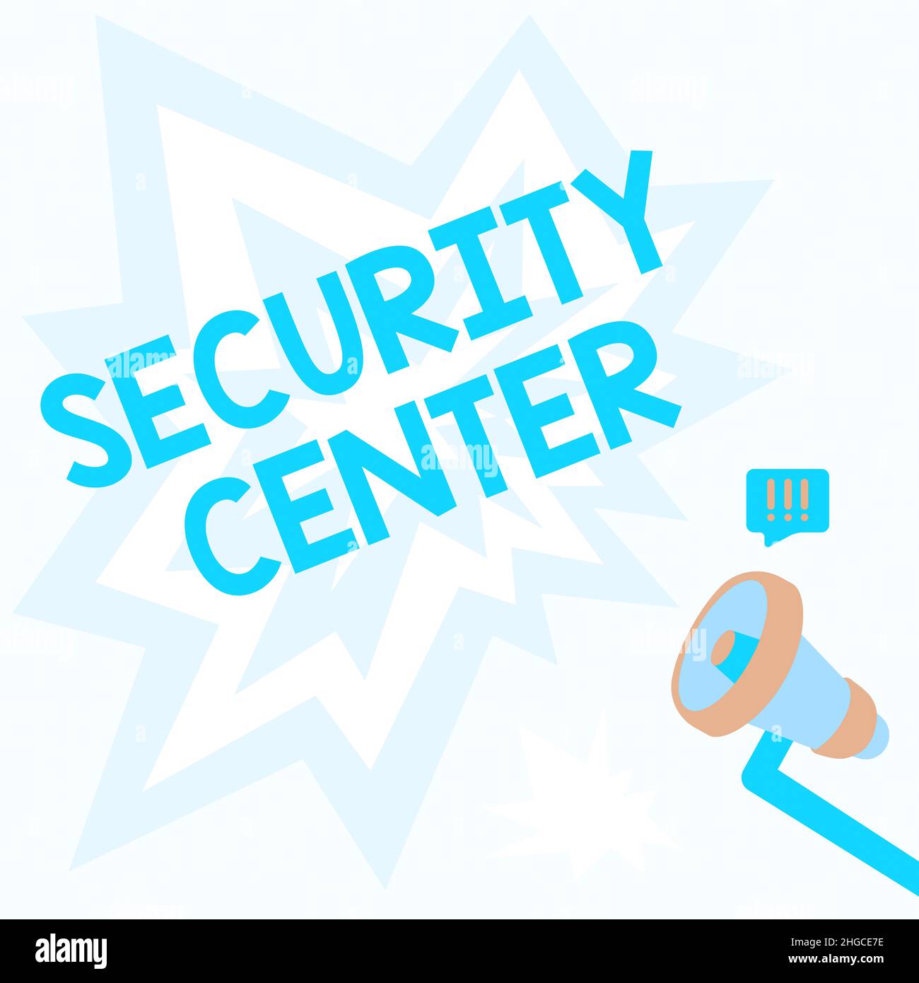 Text showing inspiration Security Center. Business showcase centralized ...