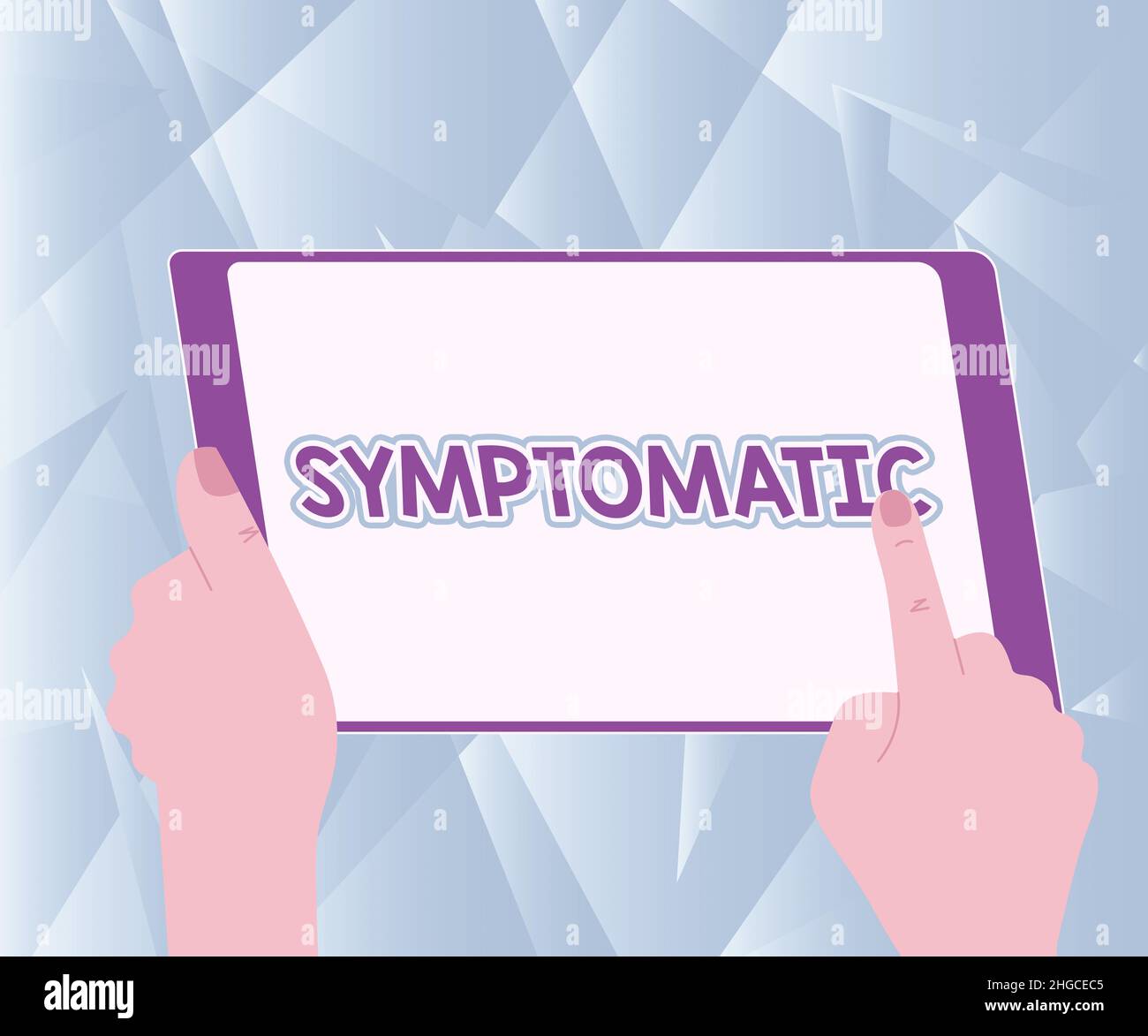 Hand writing sign Symptomatic. Business concept serving as symptom or ...
