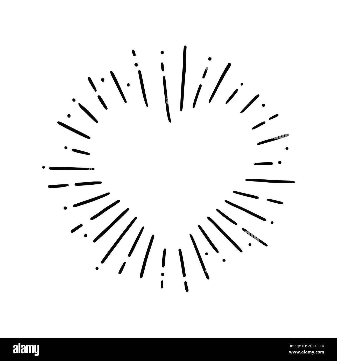 Heart shape burst. Hand drawn sketch style. Heart vector illustration ...