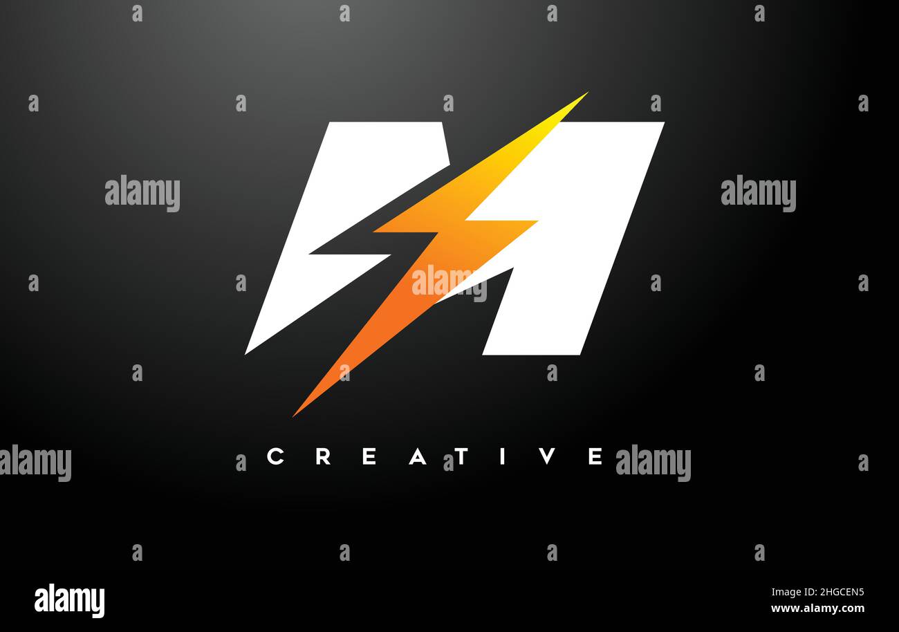 M letter Logo Design With thunderbold sign icon Vector. Stilized Modern ...