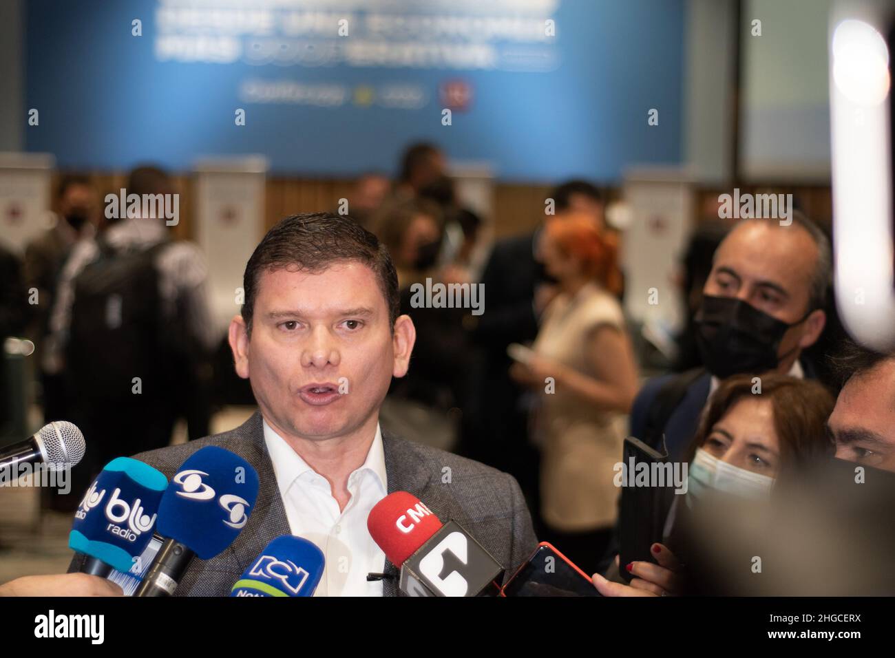Bogota, Colombia. 19th Jan, 2022. Pre-candidate John Milton Rodriguez ...