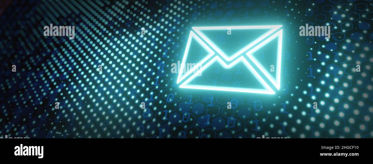 Futuristic circuit blue express envelope and parcel abstract technology ...