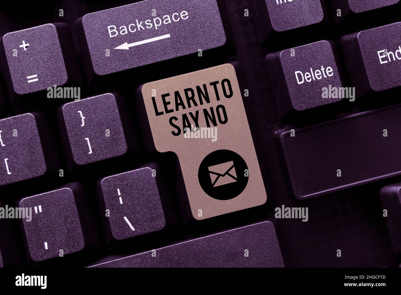 Text sign showing Learn To Say No. Conceptual photo selfjudgment and ...