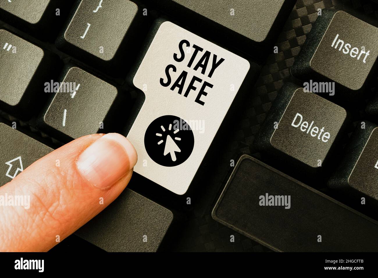 Sign displaying Stay Safe. Internet Concept secure from threat of ...